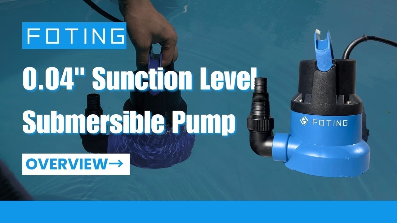 FOTING Submersible Water Pump│1/2 HP & 2450 GPH Removes Water to 0.04 ...