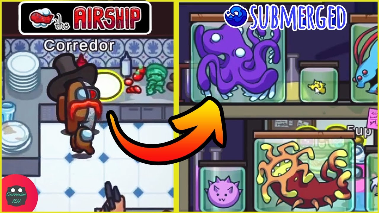 *New Among Us Modded Map* SUBMERGED-@Innersloth Tasks vs @5up Tasks ...