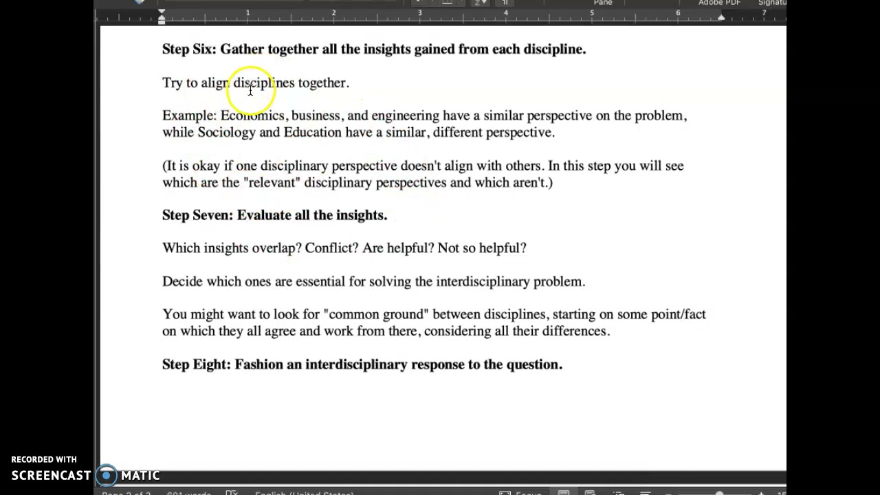 Integrative Process Worksheet Continued - YouTube
