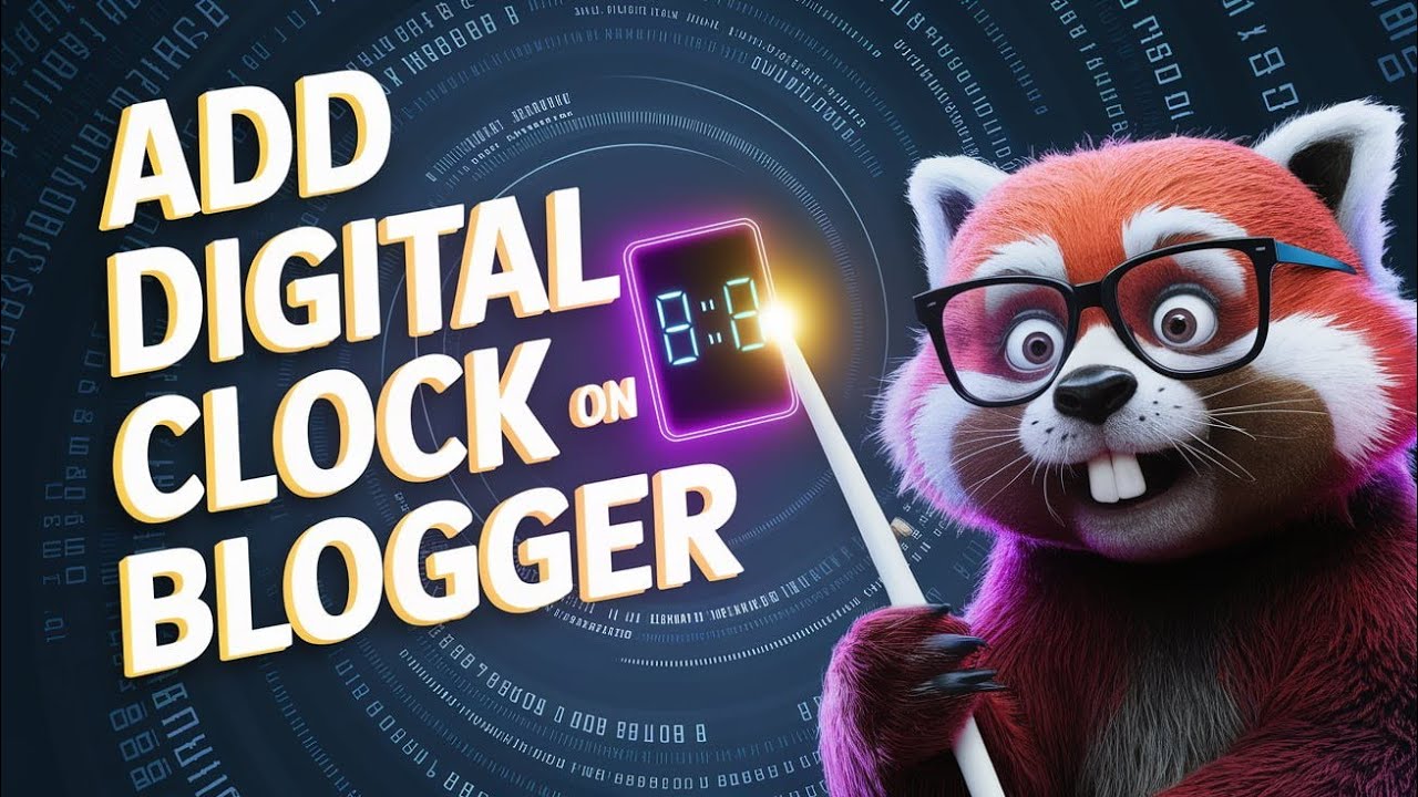 How To ADD A Small Digital Clock On Your Blogger Website - YouTube