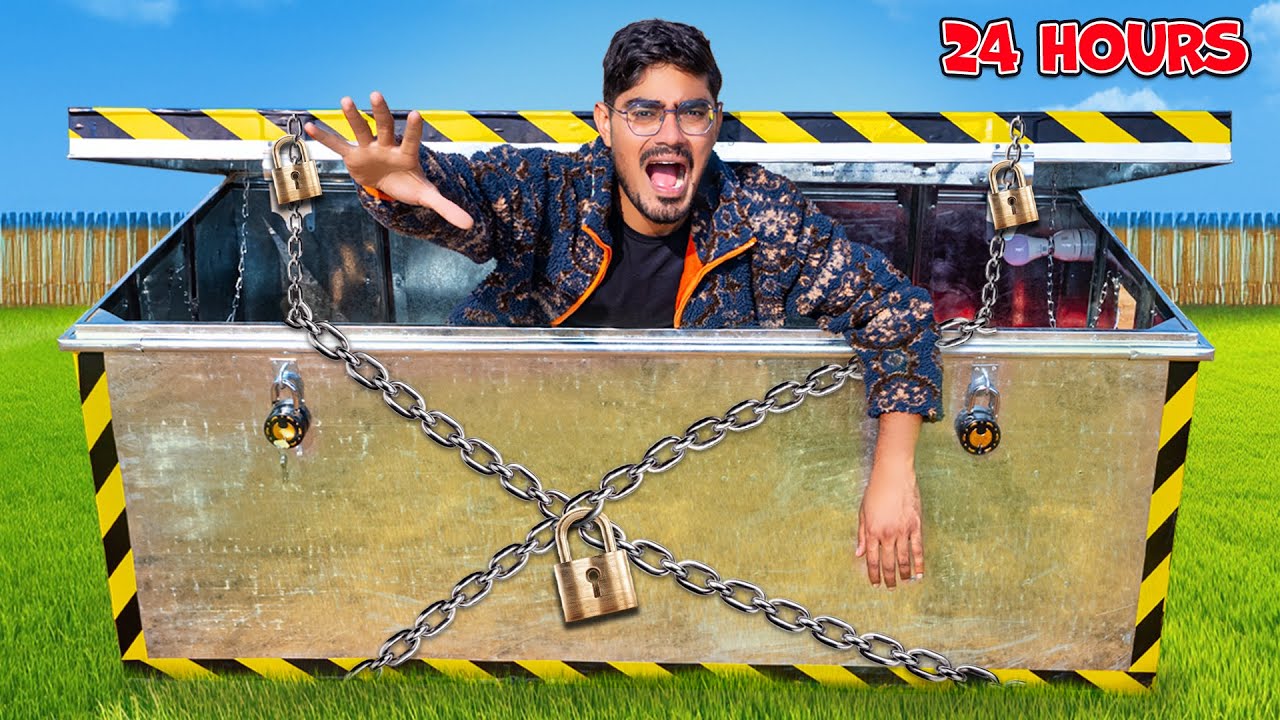 24 Hours Locked In a Box Challenge😱| क्या मैं 24 घंटे इस संदूक के अंदर ...