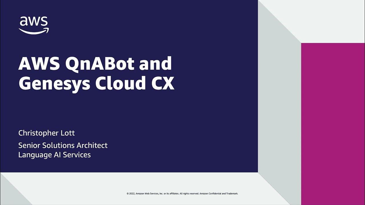 AWS QnABot Solution and Genesys Cloud CX | Amazon Web Services - YouTube
