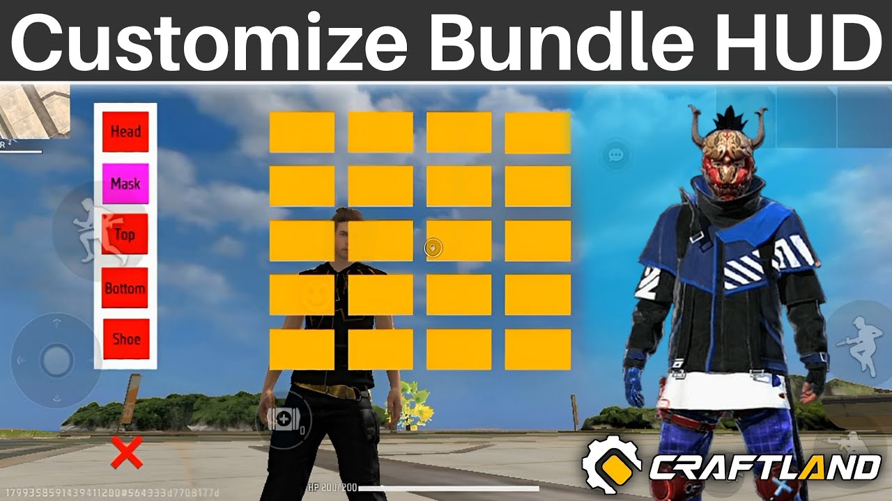 How to make Customize Bundle Custom HUD in Free Fire Craftland | Shah G Creator | Bundle Script ...