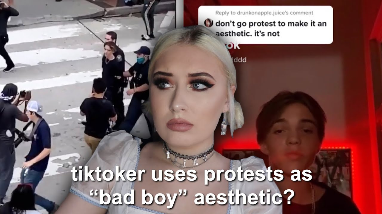 tiktoker uses protests as an aesthetic? - YouTube