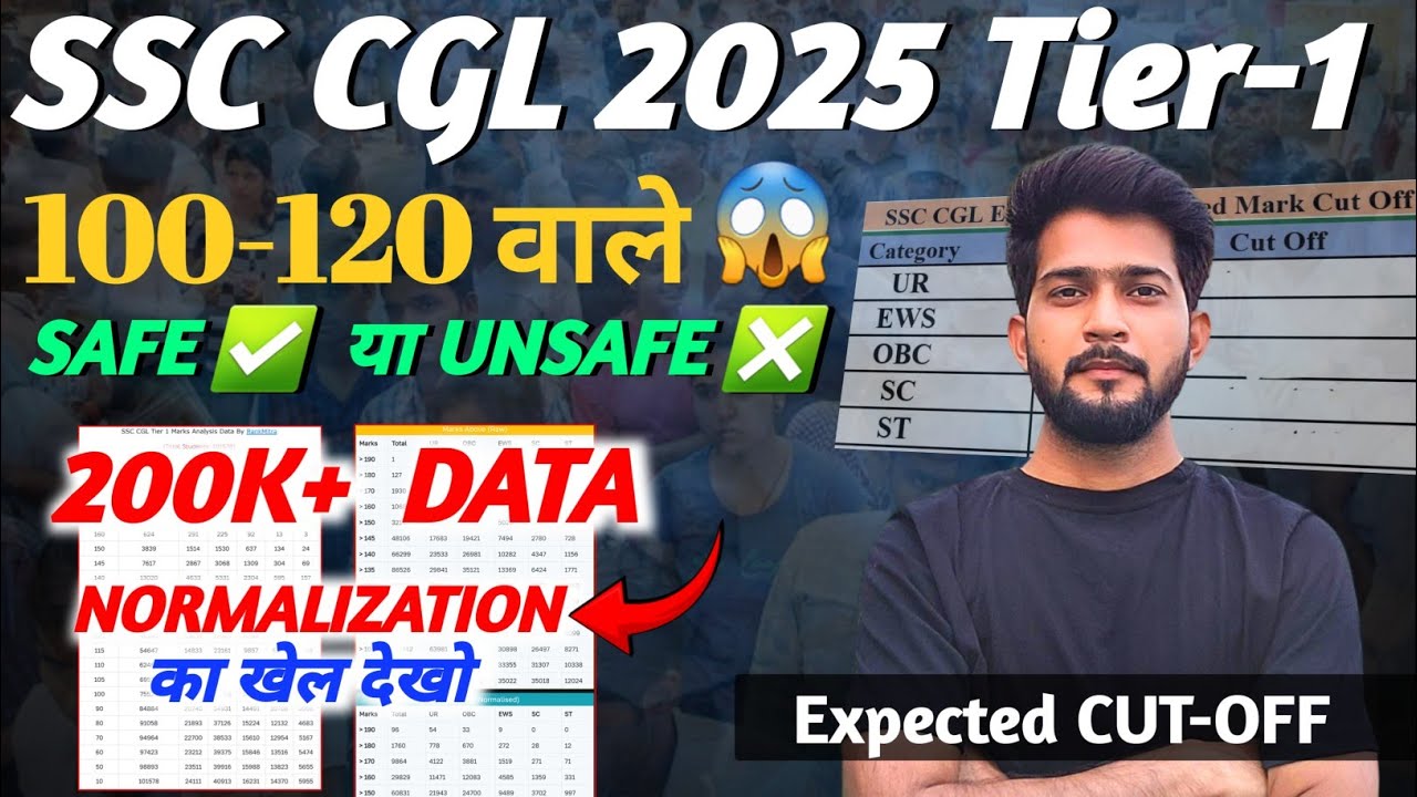 SSC CGL 200k+ Data 2025 || 100-120 No. वाले देखें || Normalization का ...