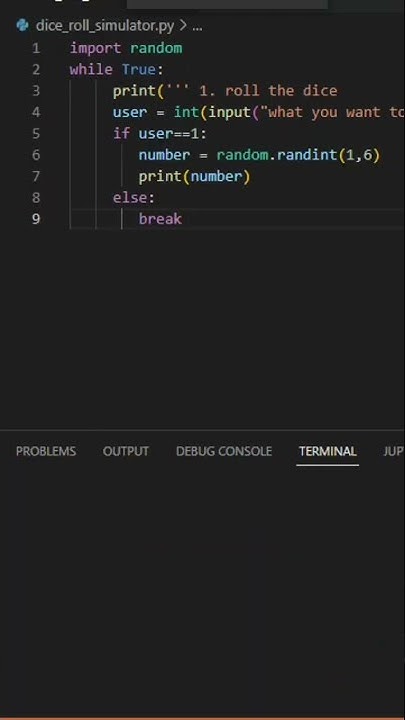 How To Make Dice Roll Using Python Python Shorts Programming Youtube 