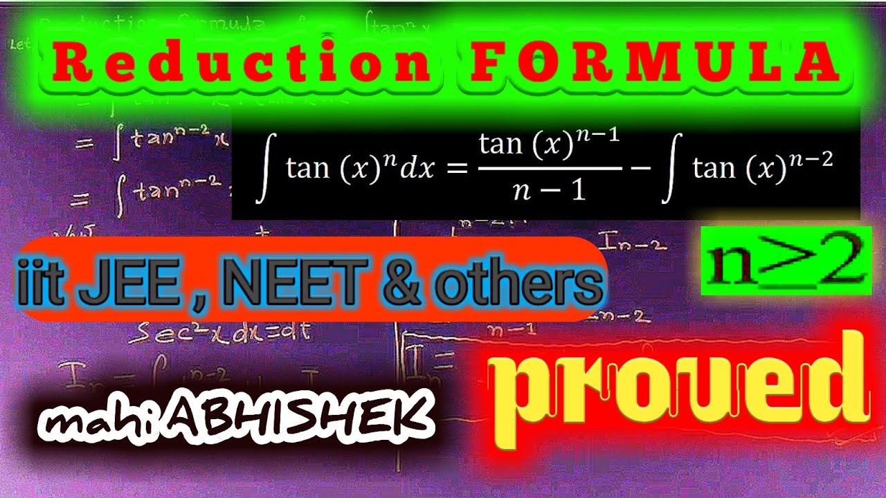 Reduction Formula for the integral of tangent ( tan ) to the power n x ...