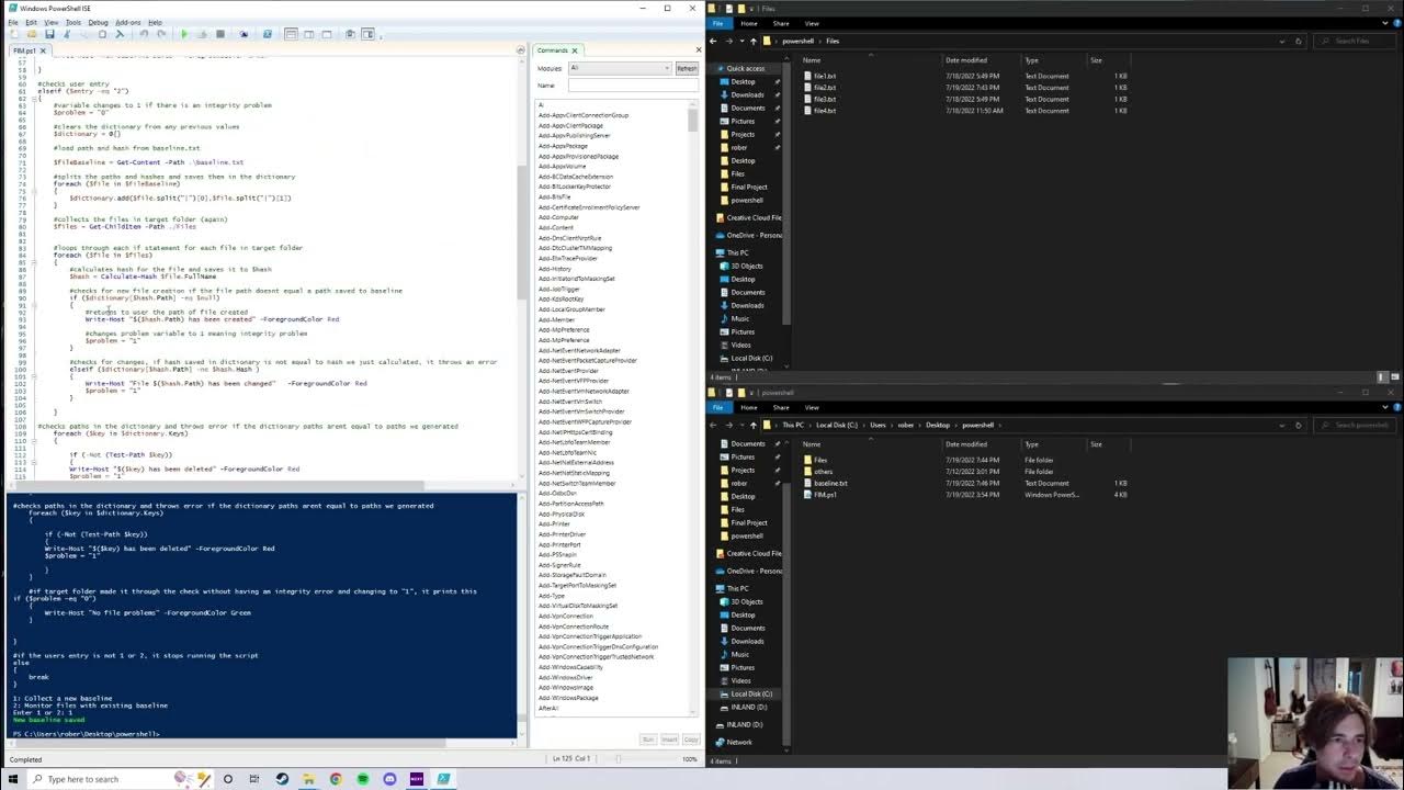 File Integrity Monitor In Powershell Youtube