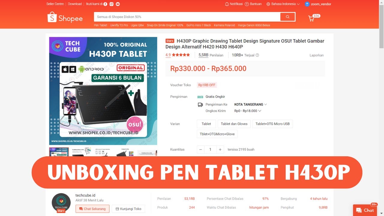 UNBOXING PEN TABLET H430P - YouTube