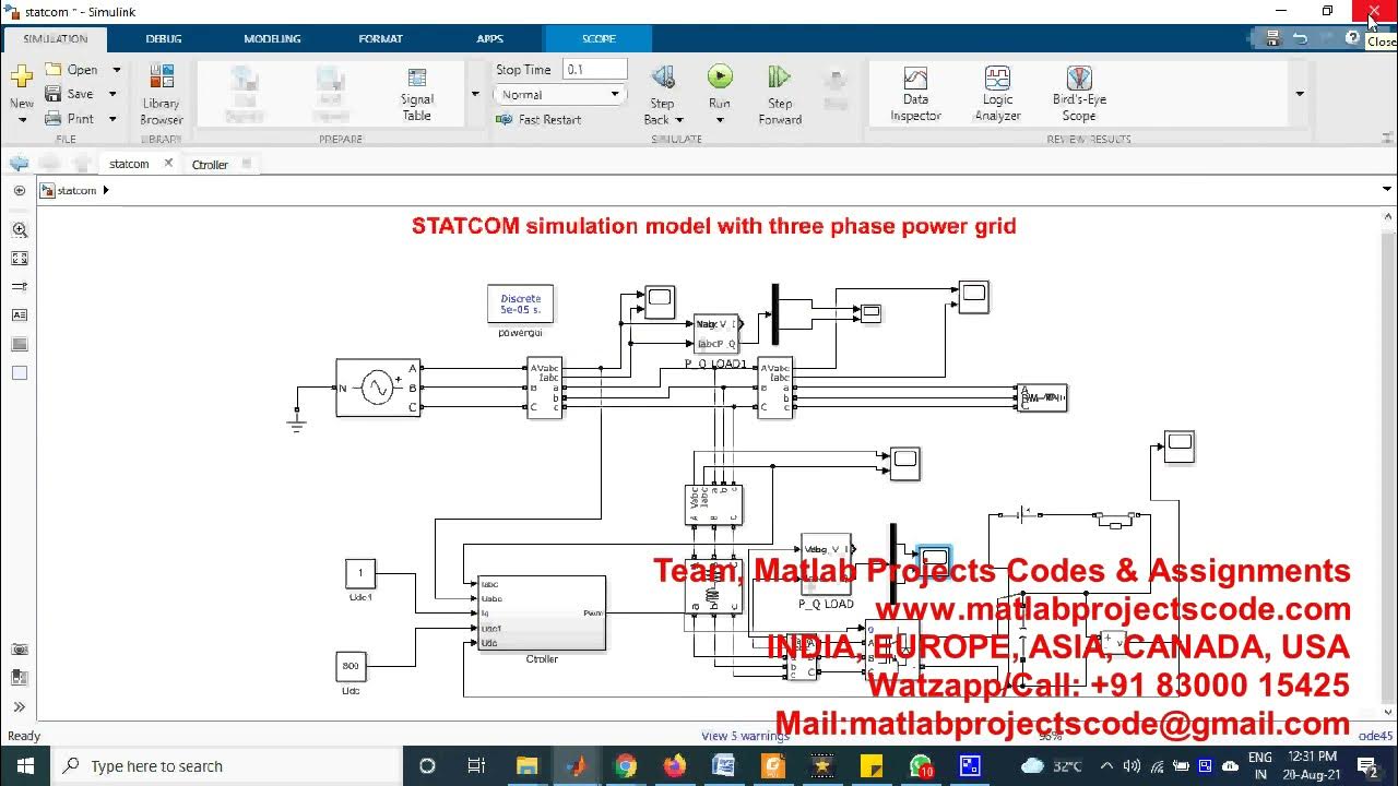STATCOM simulation model with three phase power grid PH.D. RESEARCH SUPPORT | MATLAB PROJECTS ...