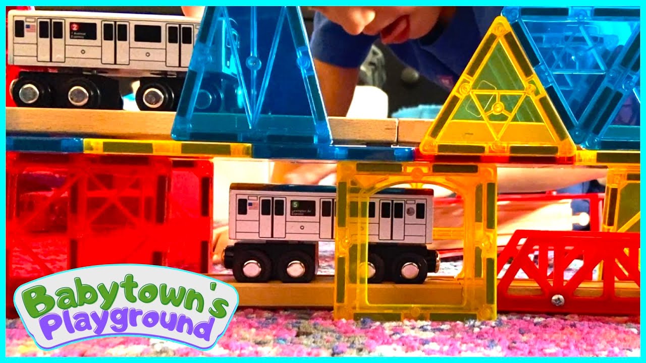 Toy Subway MTA Trains and Subway Station with Magnet Blocks | Toy Train ...