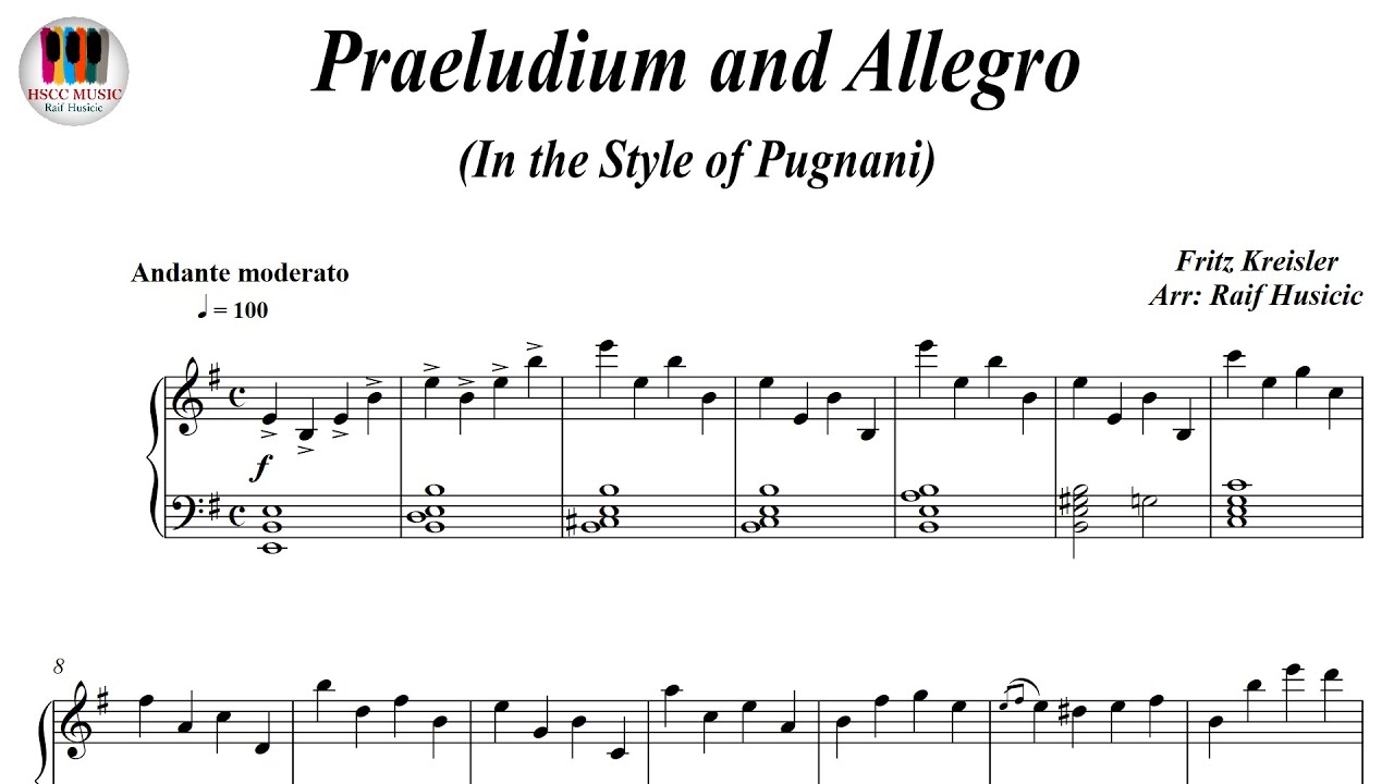 Praeludium and Allegro, In the Style of Pugnani - Fritz Kreisler, Piano ...