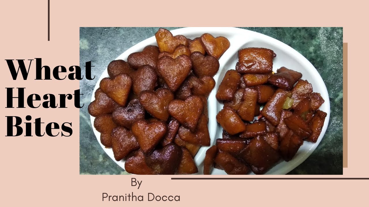 Wheat Heart Bites||Sweet recipe||Easy recipe - YouTube