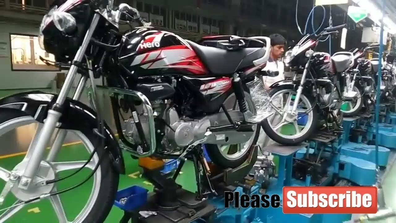 Hero bike manufacturing मोटरसाइकिल कैसे बनती है Hero Hf Deluxe bike ...