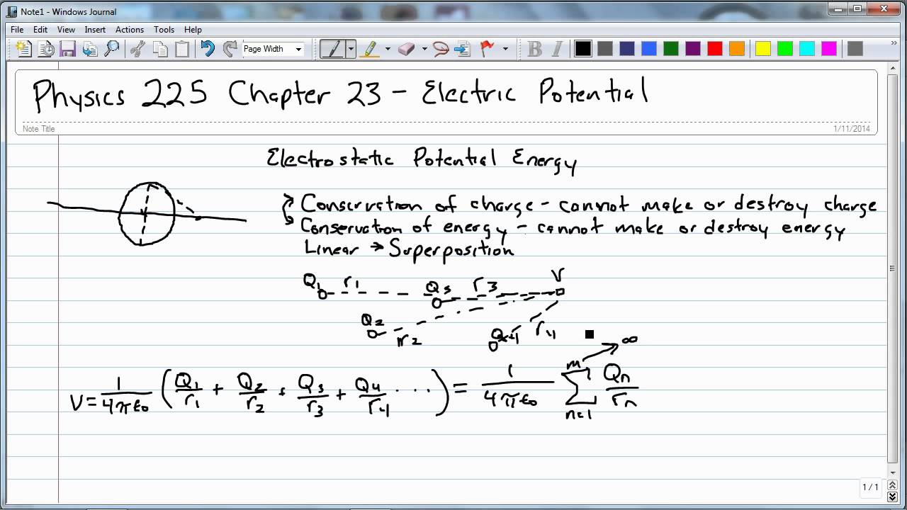 0807 Chapter 23 Electric Potential Electrostatic Potential Energy - YouTube