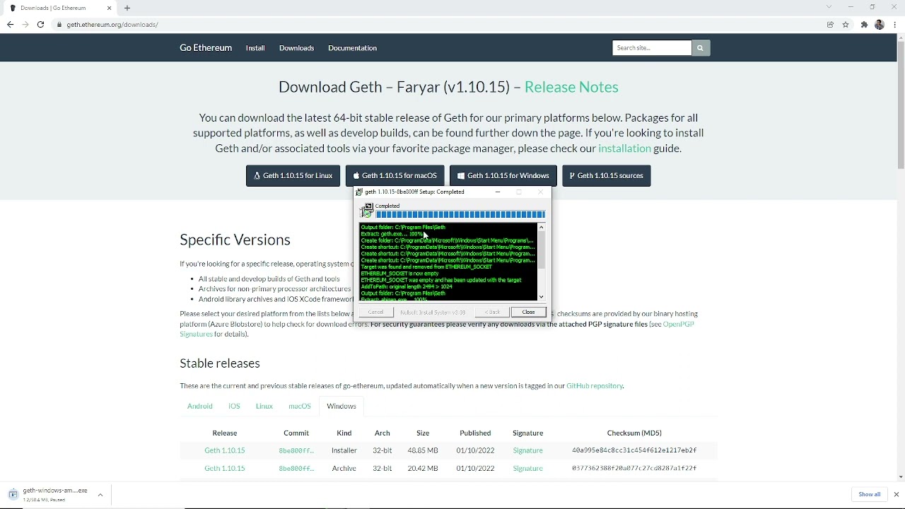 cara install go ethereum (geth) Blockchain Windows - YouTube