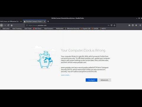 Problem KaliLinux Live- Your computer Clock is Wrong in Web Browser ...