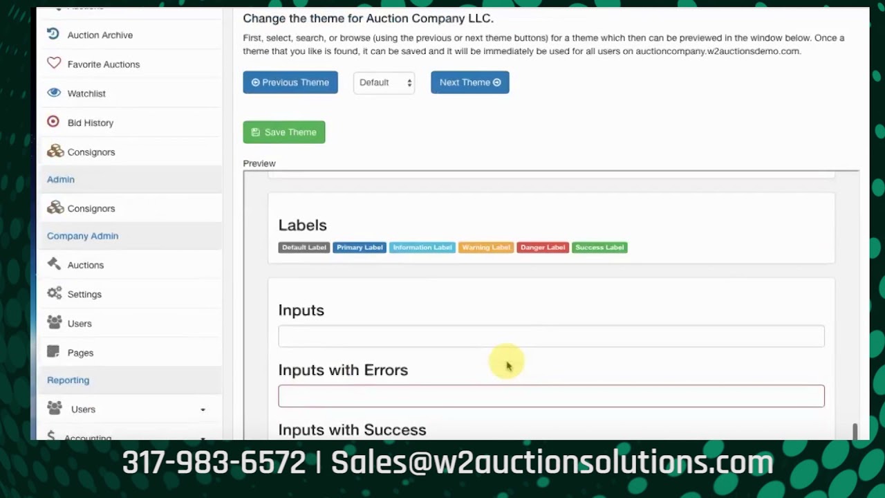 Changing your Auction Theme - YouTube