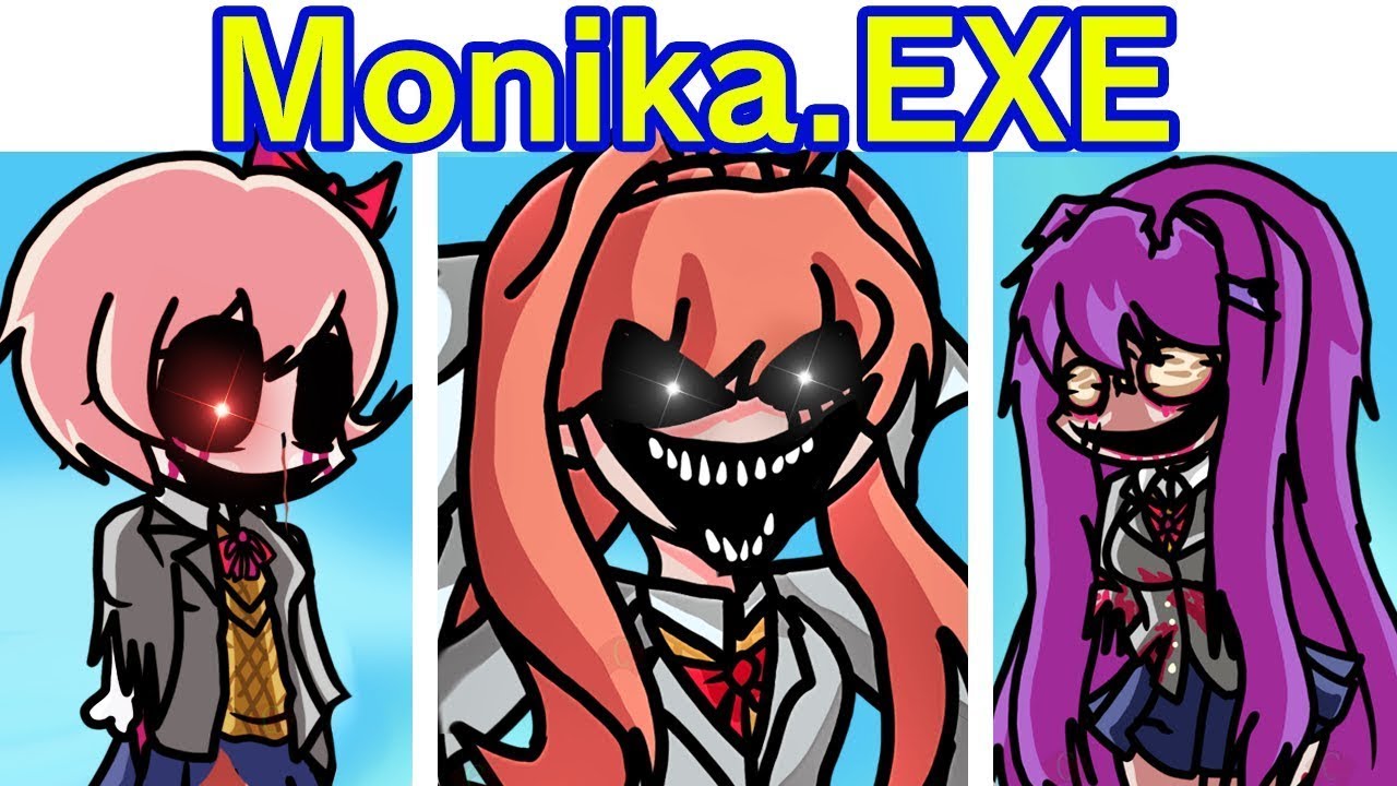 Friday Night Funkin' Triple Trouble But It's a Monika EXE Cover FNF Mod ...