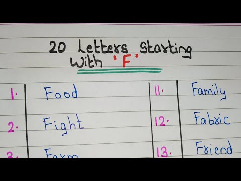 20 Letters Starting with 'F' || F Letter Words || 20 Examples F Letter Words 