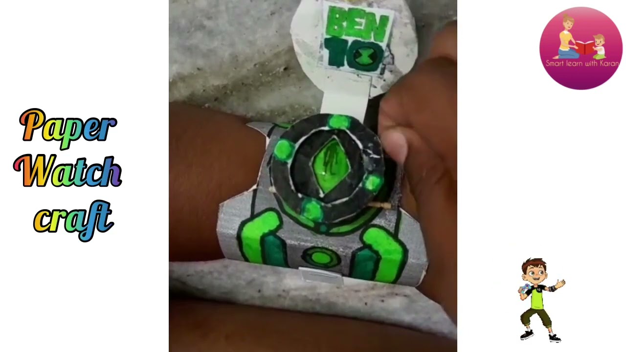 Creative Paper craft - making watch using paper - Ben 10 Watch - YouTube