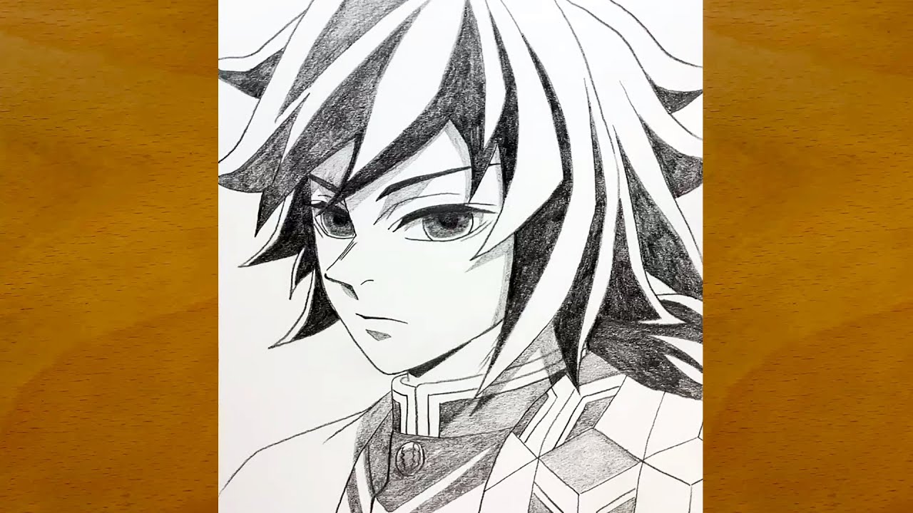 Giyu Tomioka drawing tutorial || How to sketch Giyu step by step ...