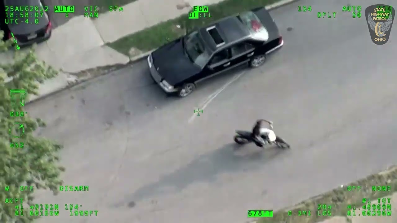 Watch: Ohio State Highway Patrol chopper tracks pursuit of dirt bike ...