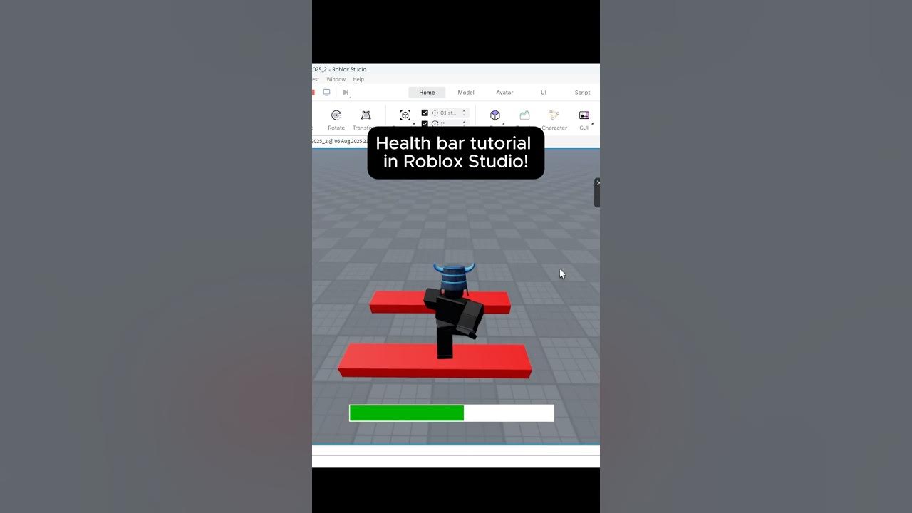 custom health bar tutorial in roblox studio in under 60 seconds! #roblox #scripting #foryou ...