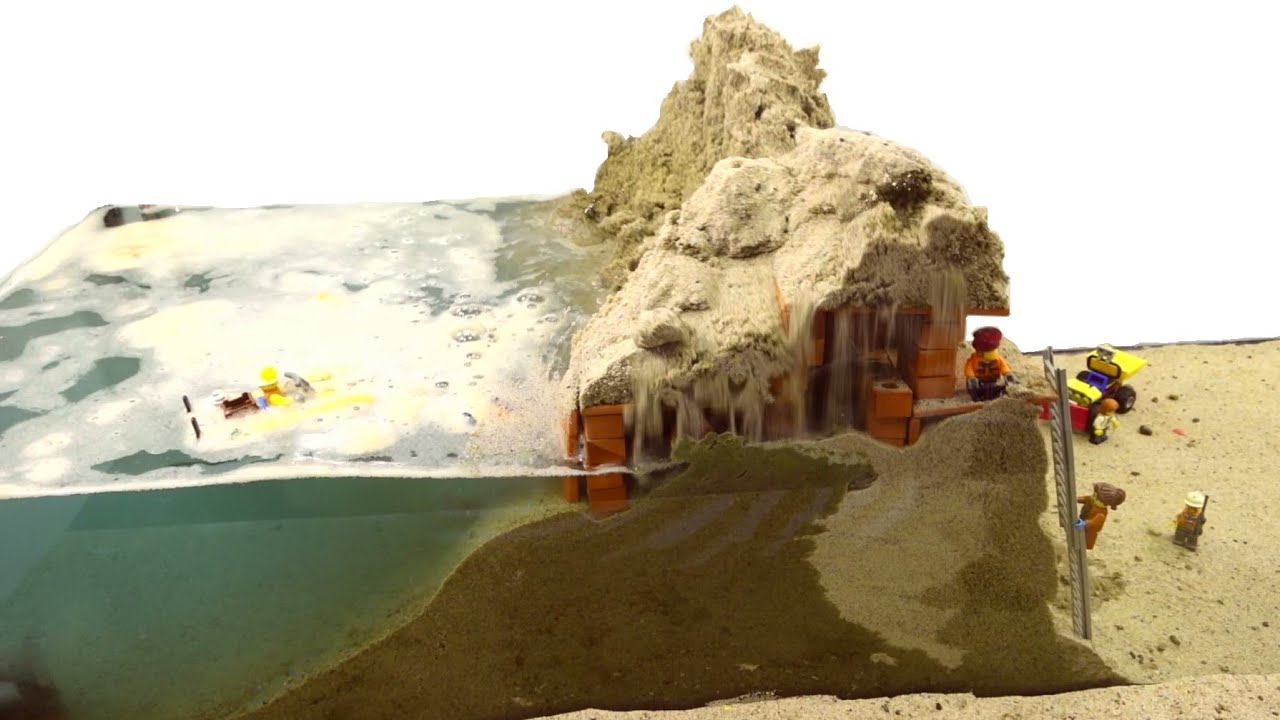 Dam Breach Experiment (ORIGINAL VIDEO) - Mini Brick Tunnel Under Dam ...