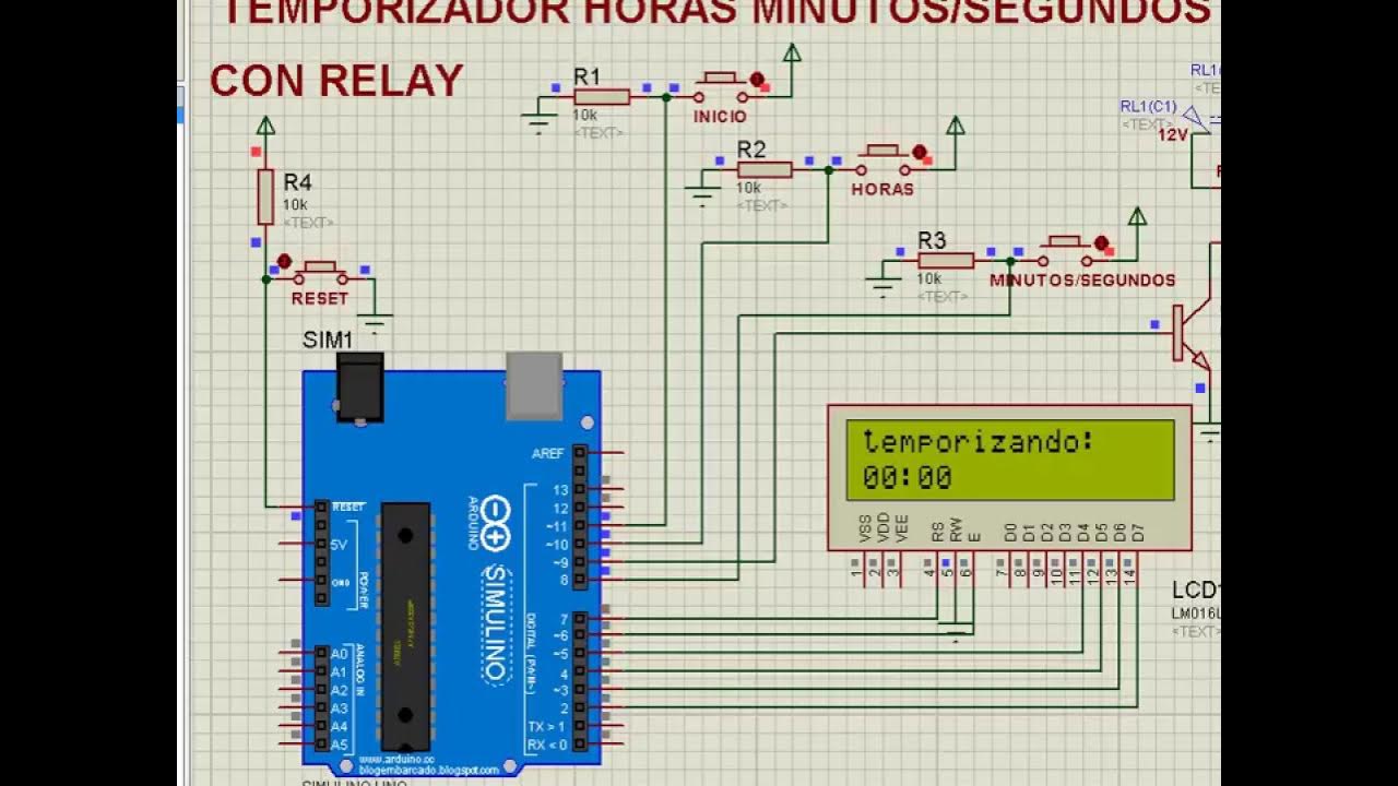 TEMPORIZADOR ACTIVA RELAY// VISUALIZADOR LCD //ARDUINO INTERMEDIO 07 ...