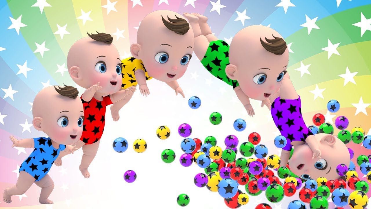 Color Ball Playground | Finger Family música colorida Learn Sing A Song ...