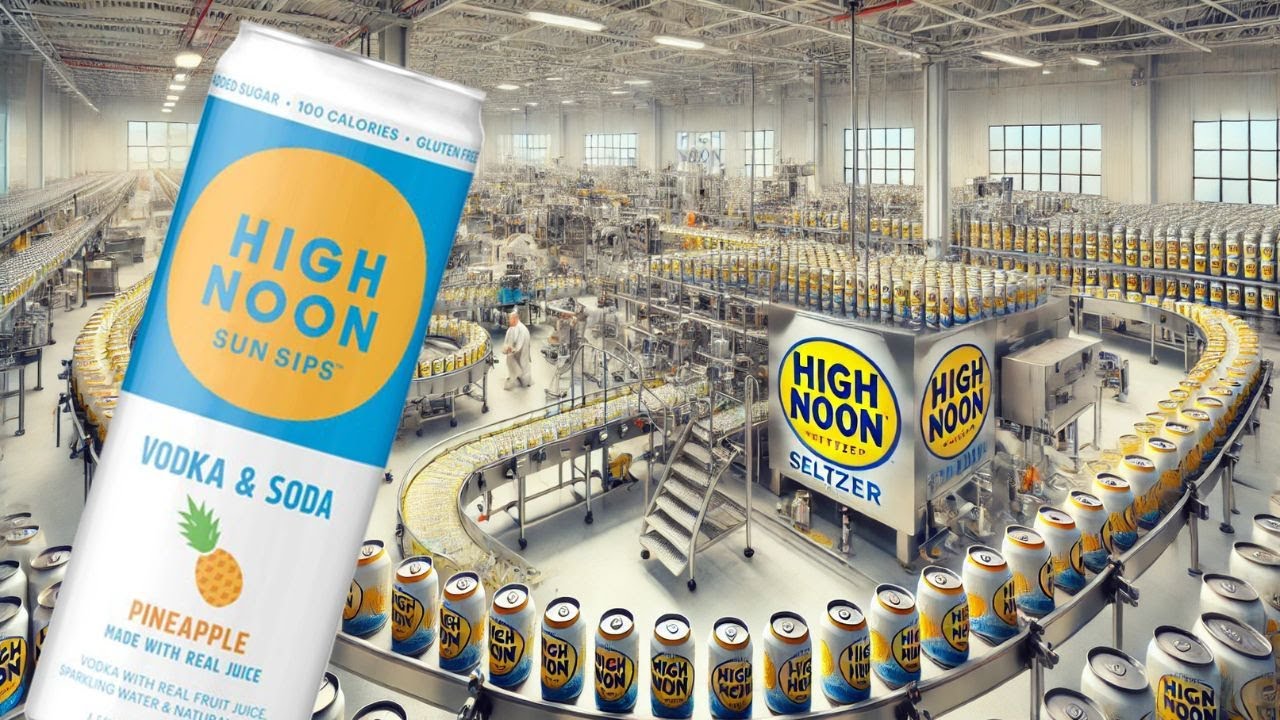 Inside The MASSIVE High Noon Seltzer Factory Making Millions of Cans ...