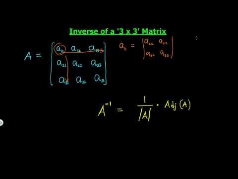 Inverse of a '3 x 3' Matrix | Matrices | - YouTube