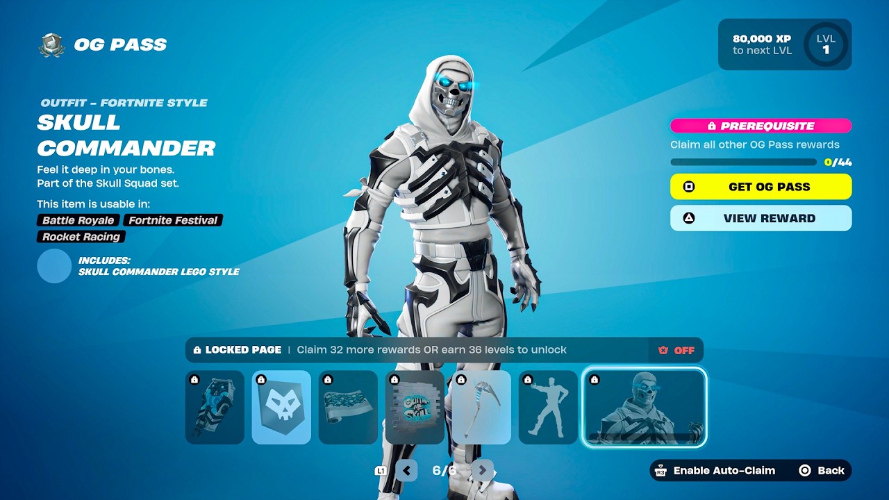 Fortnite OG Chapter 1 - Season 1 Battle Pass - ALL Tiers & Free Rewards ...