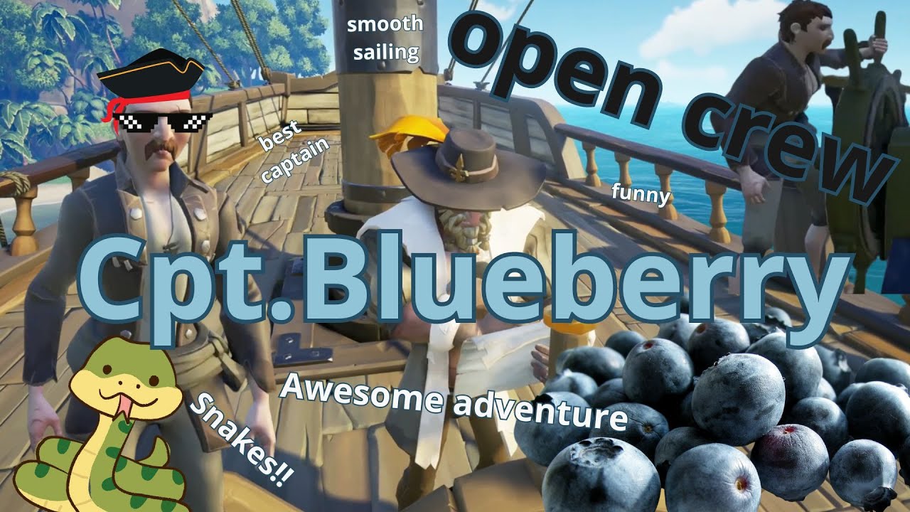 Sea of Thieves Open Crew Funny Adventure, Captain Blueberry and his men ...