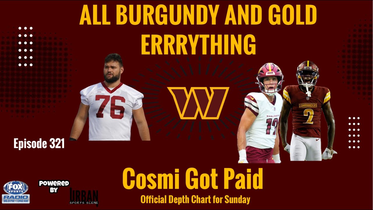 Sam Cosmi Got Paid and the Official Washington Commanders Depth Chart for Week 1 - YouTube