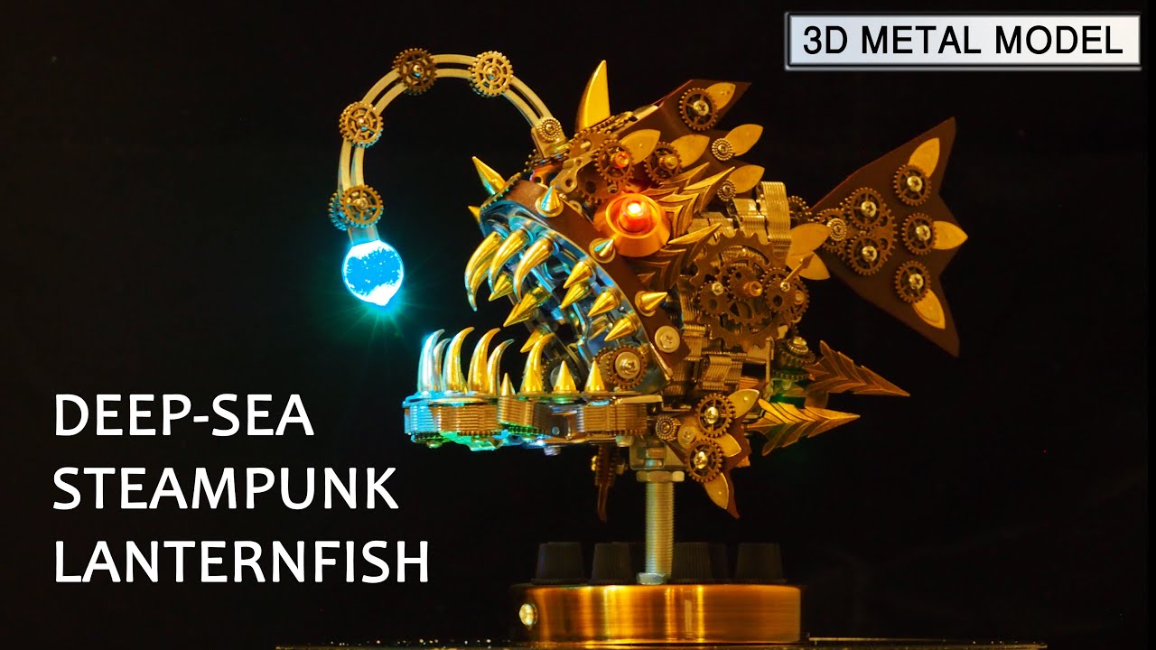 3D Puzzle Model | Deep sea Steampunk Lanternfish 3D DIY Metal ...
