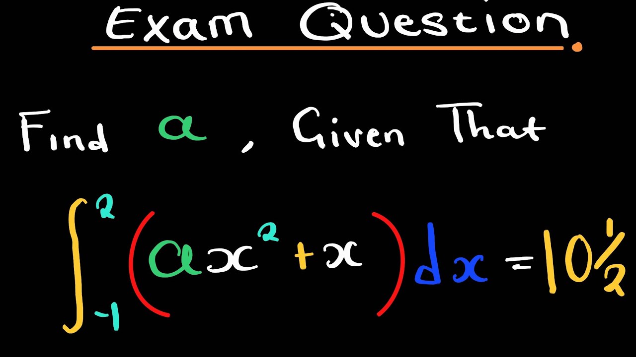 Finding the value of a in an integral expression with given the limits ...
