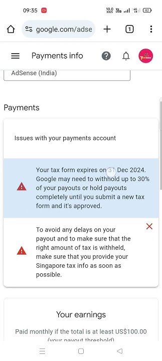 Action required: There's something to check in your AdSense payments account - YouTube