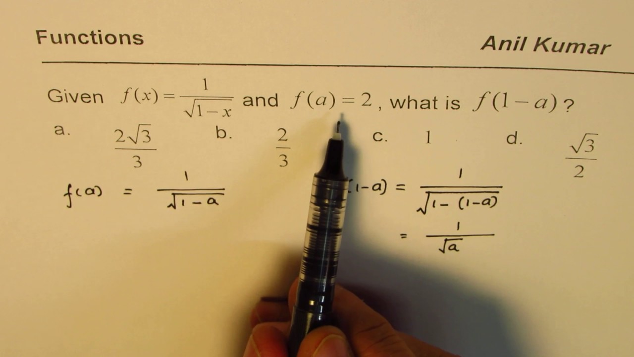 Multiple Choice of Function Notation TIPS - YouTube