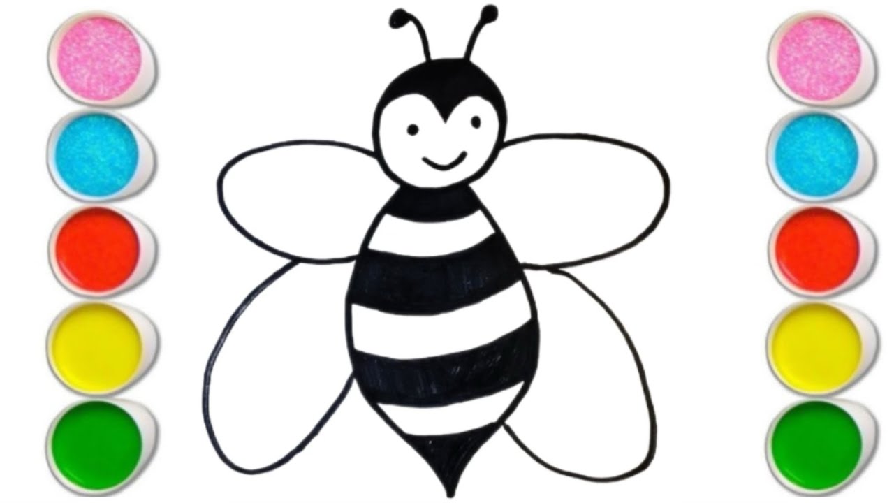 BEE DRAWING FOR BEGINNERS. Learn how to draw a bee easily. Drawing and ...