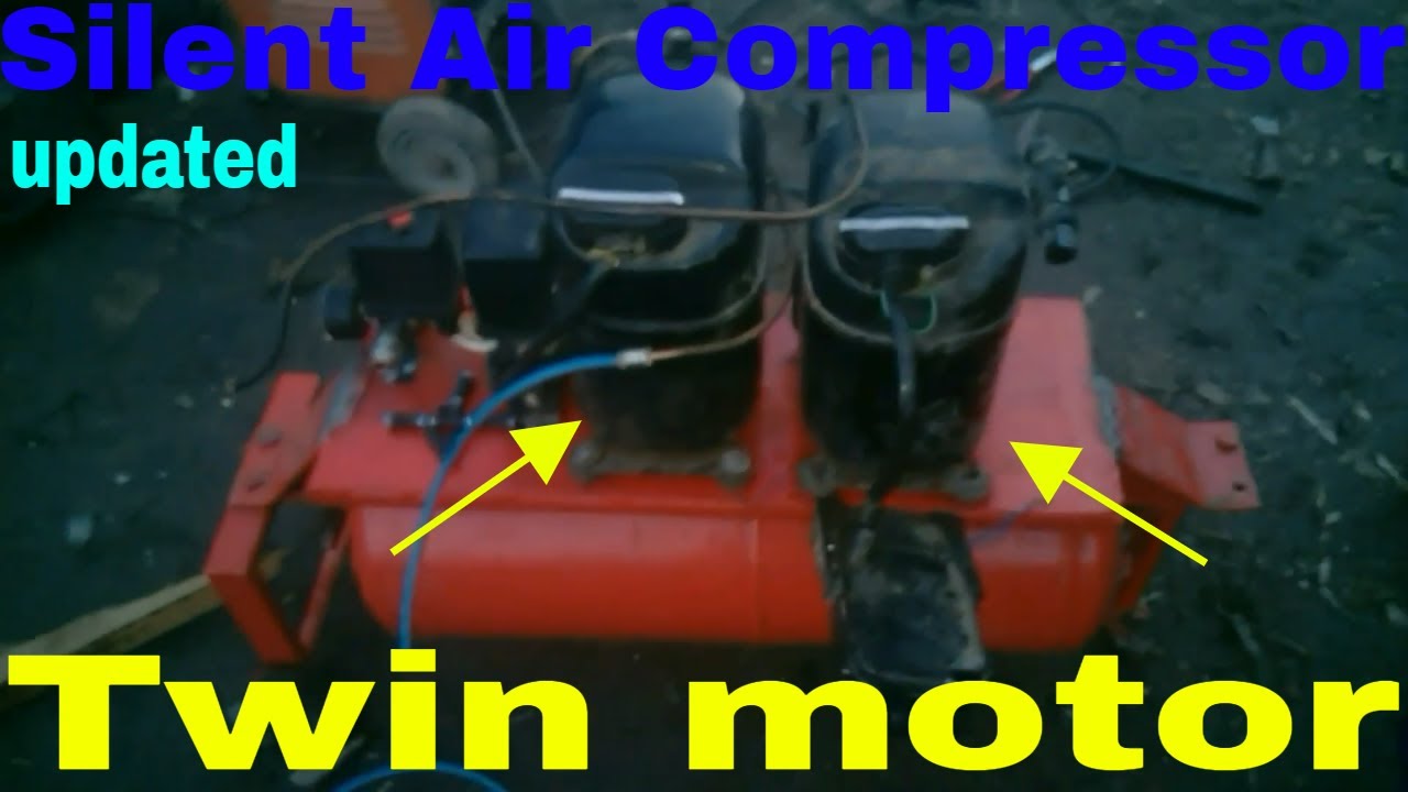 Homemade Silent air compressor Twin motor Update !! - YouTube