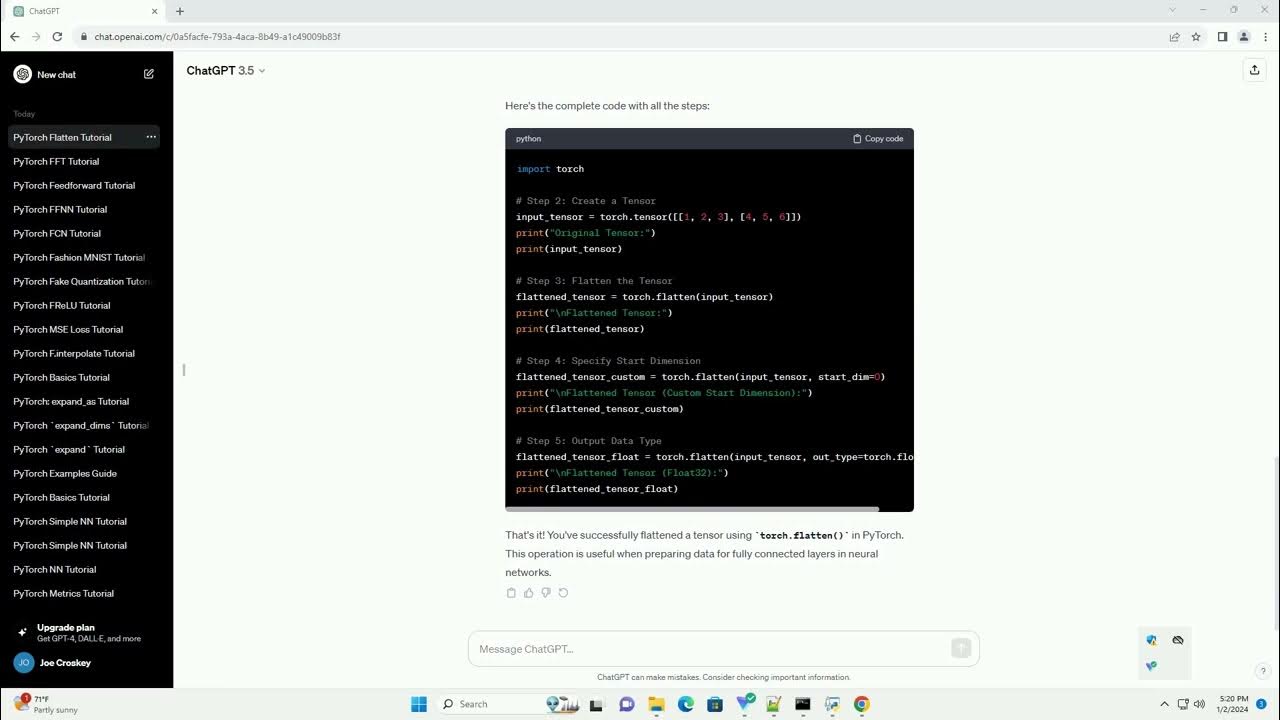 pytorch flatten - YouTube