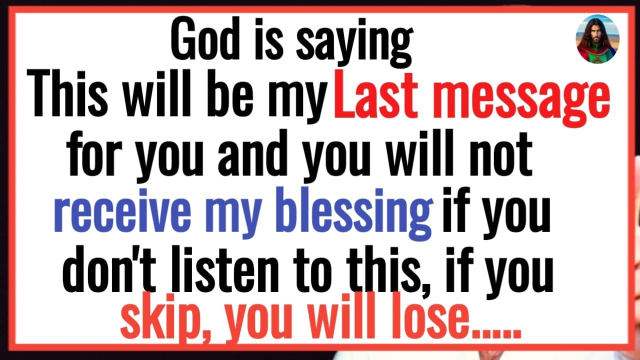 God is saying,This will be my Last Message for you and you will not ️ ...