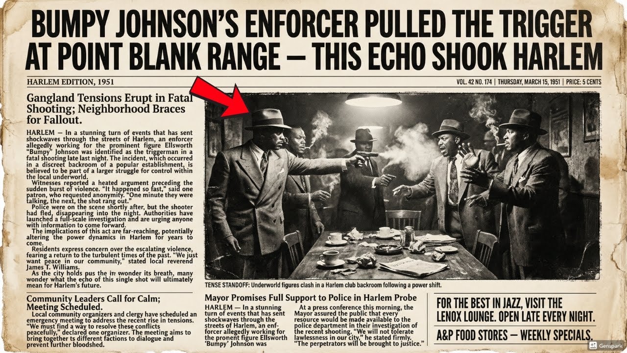 Bumpy Johnson's Enforcer PULLED THE TRIGGER at Point Blank Range — This ...