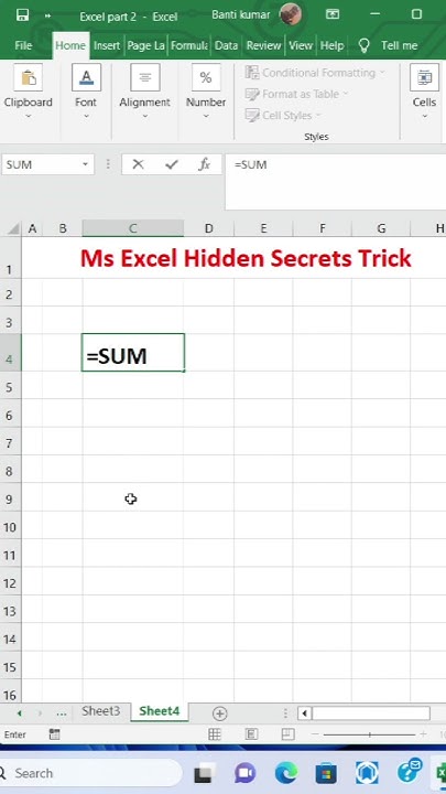 Ms excel hidden secrets tips and tricks #shorts #excel - YouTube