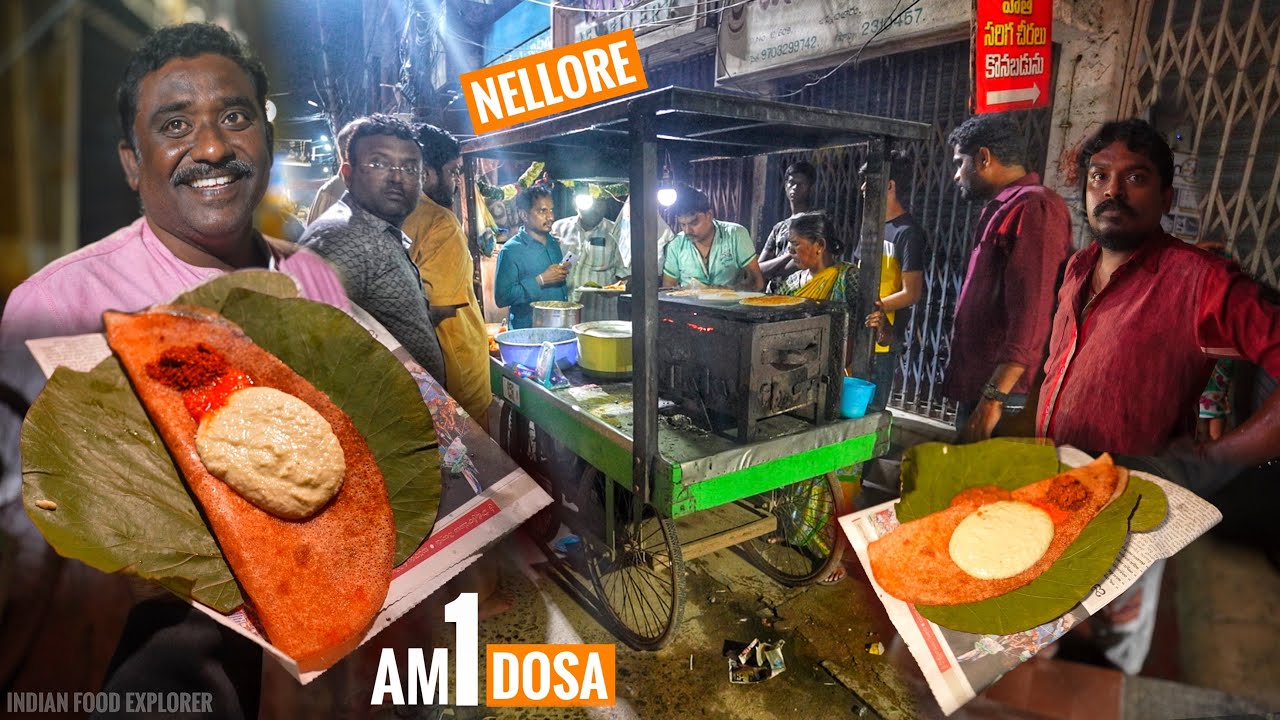 India’s 1 AM Dosa Wala - 5 Chutney in One Plate | Nellore night food ...
