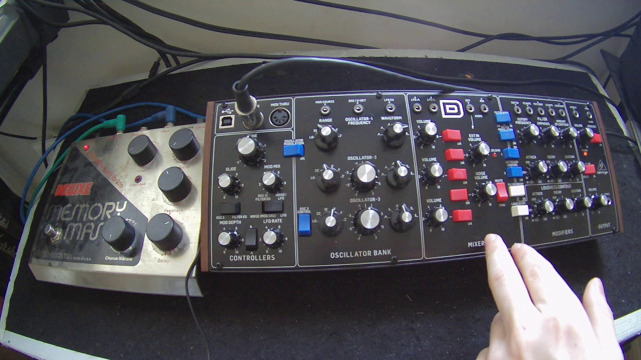 Behringer Model D & EHX Deluxe Memory Man - YouTube