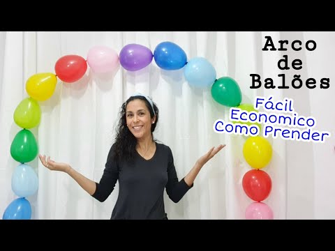 COMO FAZER ARCO DE BALÕES SIMPLES. PRENDER ARCO DE BALÕES SEM ESTRUTURA.