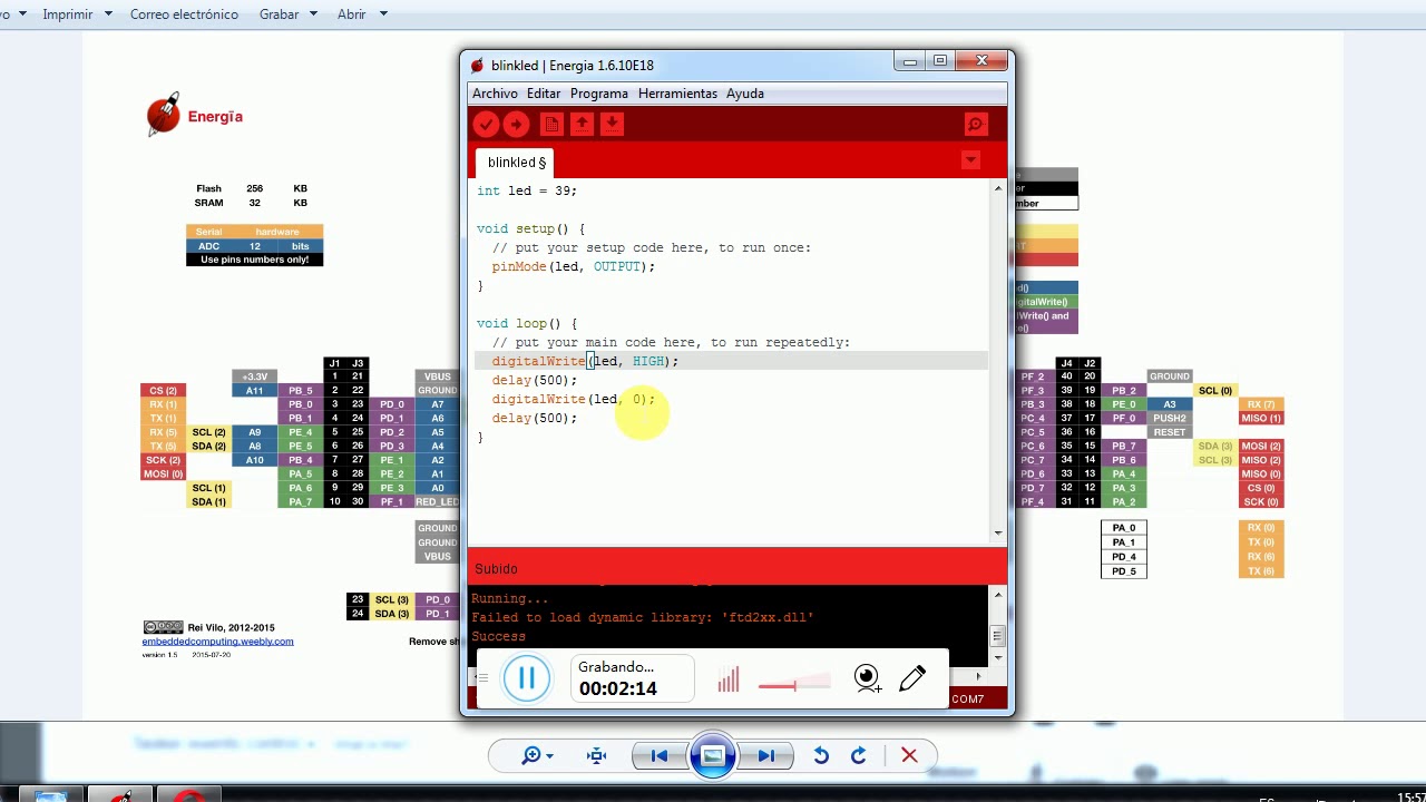 Energia desde cero, Tiva C Launchpad, Video 1, Blinking Led - YouTube